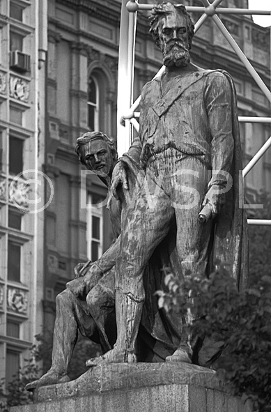 A ROYALTY FREE IMAGE OF: BURKE AND WILLS STATUE, MELBOURNE, VICTORIA